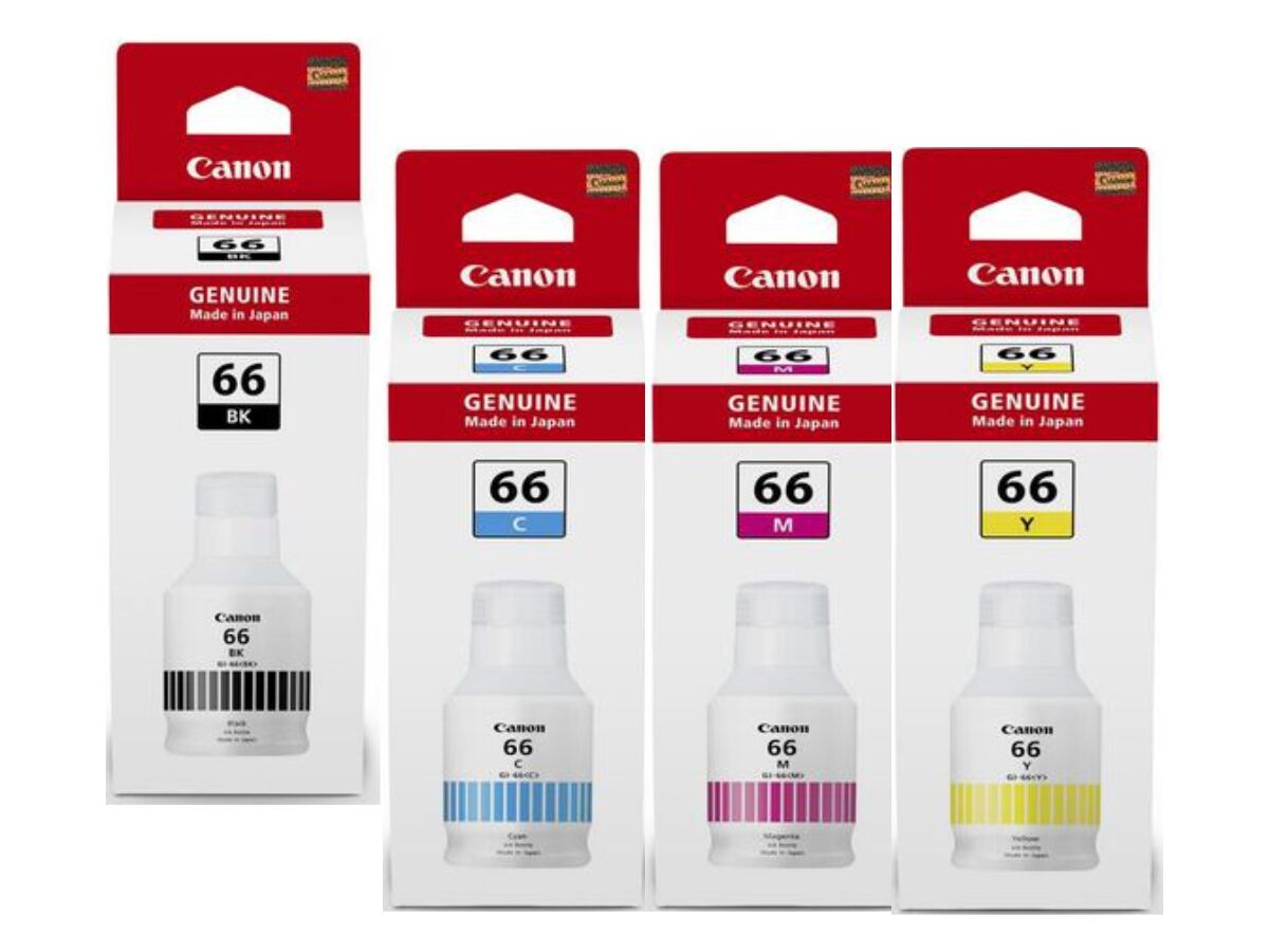 4 x Genuine Canon GI-66 Ink Bottle (1BK 1C 1M 1Y)| YYUDA