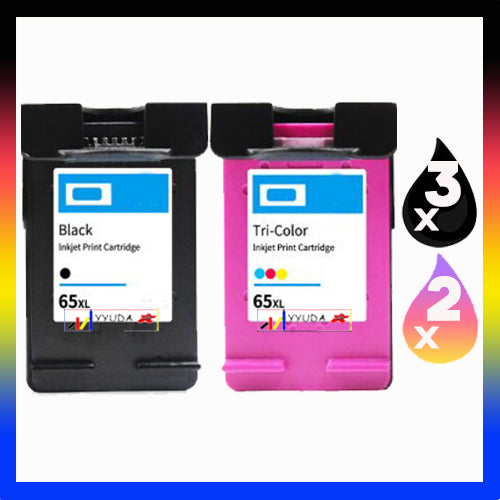 5 x Compatible HP 65XL High Yield Inkjet Cartridge N9K04AA + N9K03AA ...